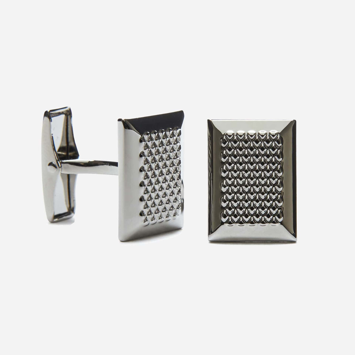 Rectangle Textured Cufflinks - Men's Cufflinks at Menzclub