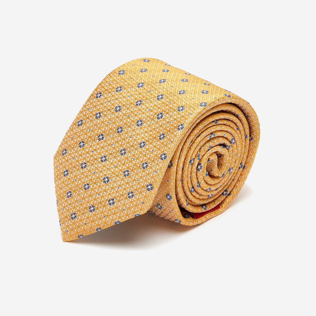 Yellow Geometric Silk Tie - Men's Ties at Menzclub